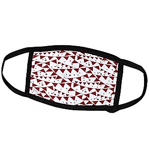 3dRose Cute Red and White Party Garland Banners Pattern - Face Masks (fm_342159_1)
