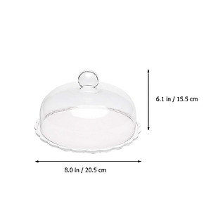 DOITOOL Ceramic Cake Plate with Glass Dome Glass Dessert Holder Clear Cupcake Stand Decorative Serving Tray Dish Rack for Fruit Dessert Cake White