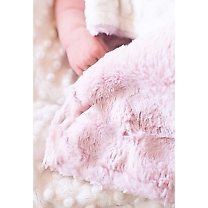 BUTTZO Baby Blanket for Boys Girls Toddlers,Fuzzy Soft Warm Cozy Minky Dot Receiving Blanket,Baby Newborn Blanket Shower Gifts (Pink, 30 X 40 inch)