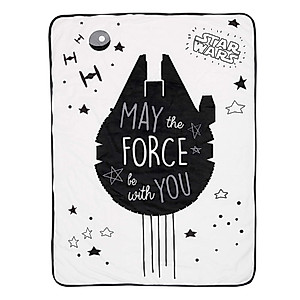 Lambs & Ivy Star Wars Millennium Falcon Baby Blanket - White