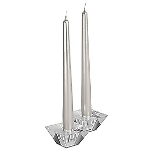 Hyoola Tall Taper Candles - 10 Inch - Metallic Titan - Dripless - 12 Pack - 8 Hour Burn Time