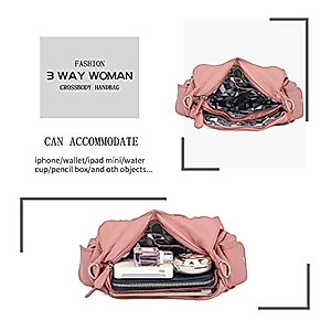 Angel Barcelo Roomy Fashion Hobo Womens Handbags Ladies Purse Satchel Shoulder Bags Tote Washed Leather Bag Pink