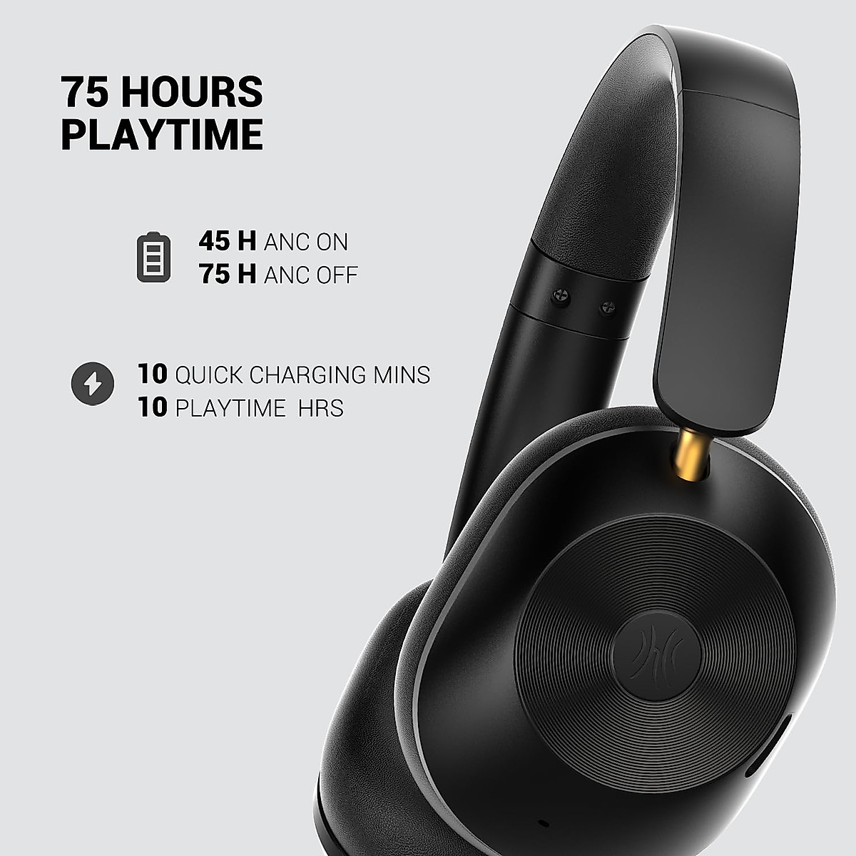 OneOdio Focus A5 Wireless Over-Ear Headphones, Hybrid Active Noise Cancelling, 75H Playtime, Hi-Res LDAC Wireless Audio, Bluetooth 5.4, Built-in Mic for Clear Calls, Low Latency Game Mode
