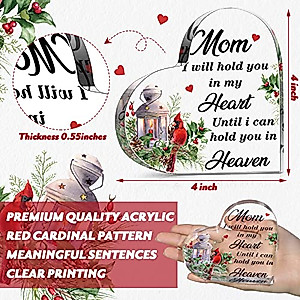 Red Memorial Cardinal Gift Sympathy Bereavement Gift Dad/ Mom in Heaven Christmas Cardinal Memorial Gifts for Loss of Mom/ Dad In Memory of Mom Gift Christmas in Heaven Remembrance Gifts (Mother)