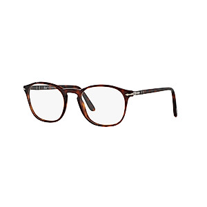 Persol PO3007V Square Prescription Eyewear Frames, Havana/Demo Lens, 52 mm