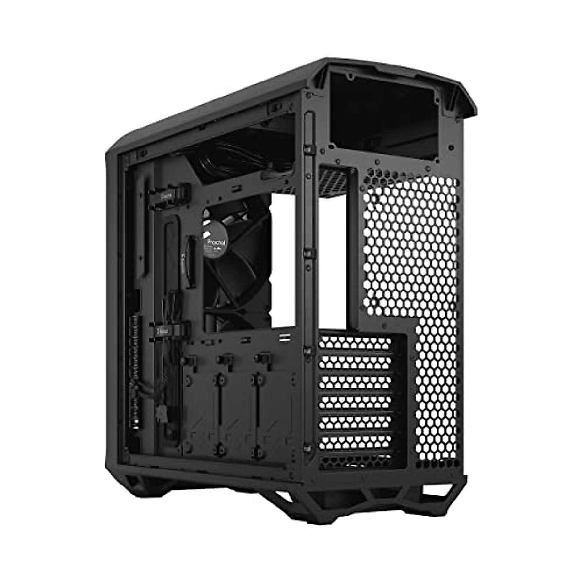 Fractal Design Torrent Compact Black - Dark Tint Tempered Glass Side Panels - Open Grille for Maximum air Intake - Two 180mm PWM Fans Included - Type C - ATX Airflow Mid Tower PC Gaming Case