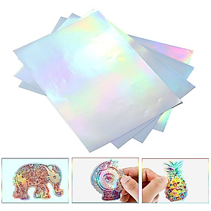 22 Sheets Holographic Sticker Paper, A4 Size 8 x 12in Dries Quickly Printable Holographic Stick Adhesive Paper for Inkjet Printers, Photocopiers, Printers