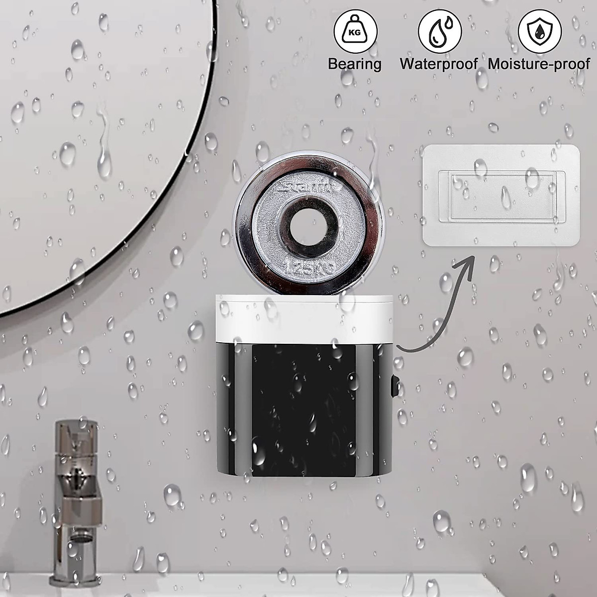 Boperzi Replacement Adhesive Strip for Toothbrush Holder Wall Mounted Toothpaste Dispenser (2 PCS)