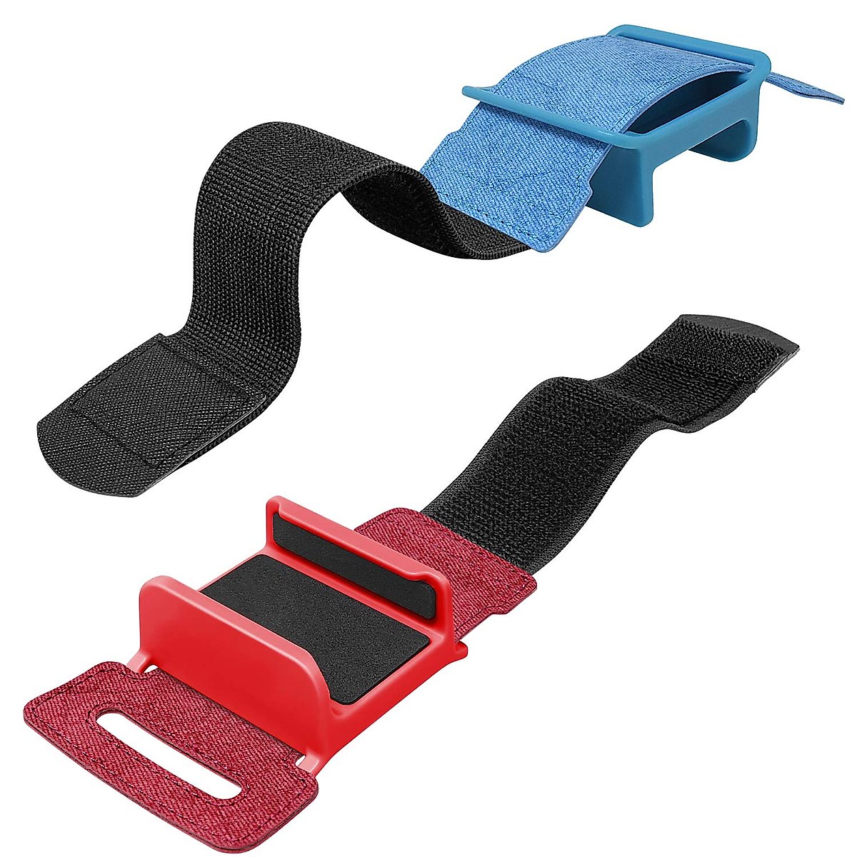 Wrist Bands Compatible with Just Dance 2025 2024 2023 & for Zumba Burn It Up for Joy Con, 2 Pack Adjustable Elastic Straps for Nintendo Switch & OLED Controllers Game for Adults and Kids Red/Blue
