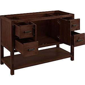 Signature Hardware 953310-48-UM-8 Morris 48" Free Standing Single Vanity Set with Wood Cabinet, Vanity Top, and Oval Undermount Sink - 8" Faucet Holes