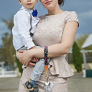 Yiflin Cute Wrist Lanyard for Keys, Keychain, Wallet, Id Holder, Cell Phone, Wristlet Lanyard Key Chain Holder（Colored Dinosaur S）