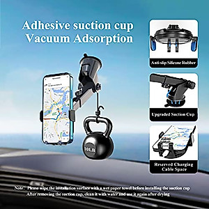 Phone Mount for Car, 1 Second Quick Release, Phone Holder for car Adjustable 360 Rotation, Cell Phone Holder Car be Applied to Dashboard or Windshield