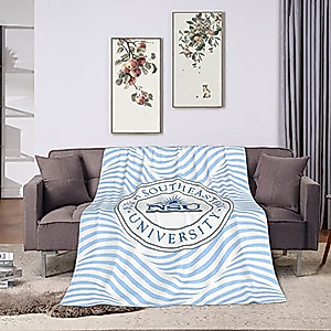 Nova Southeastern University Logo Fleece Blanket, Very Soft Microfiber Flannel Blanket for Couch Warm and Cozy for All Seasons