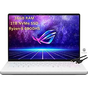 ASUS - ROG Zephyrus 14” Gaming Laptop – AMD Ryzen 9 6900HS - 16GB DDR5 RAM - 1TB PCIe 4.0 SSD - AMD Radeon RX 6700S - WQXGA 120Hz - Windows 11 - Moonlight White - Kuulpal HDMI Cable or, USB Hub