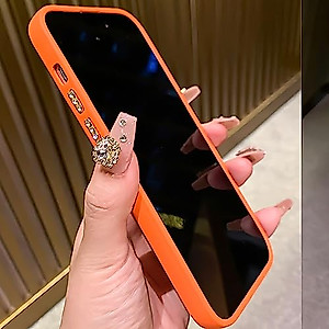Changjia for iPhone 13 Pro Max Glitter Bling Case for Women, Cute Bling Rhinestones Diamond Sparkle Shiny Soft TPU Silicone Shockproof Slim Girls Protective Case for iPhone 13 Pro Max 6.7Inch (Orange)