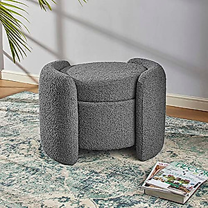 Modway EEI-5561-CHA Nebula Boucle Upholstered Ottoman, Charcoal