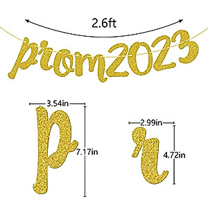 Prom 2023 Banner Glitter Gold Banner, Class of 2023, School Bunting, Prom Birthday, Graduation Party Decor (Gold)