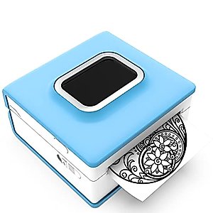 PokeLabel Portable Mini Sticker Printer, M02D Portable Wireless Printer with 1 Roll Paper, Compatible with iOS Android, Pocket Printer for Small Business, Bullet Journal, Work Plans, Memos