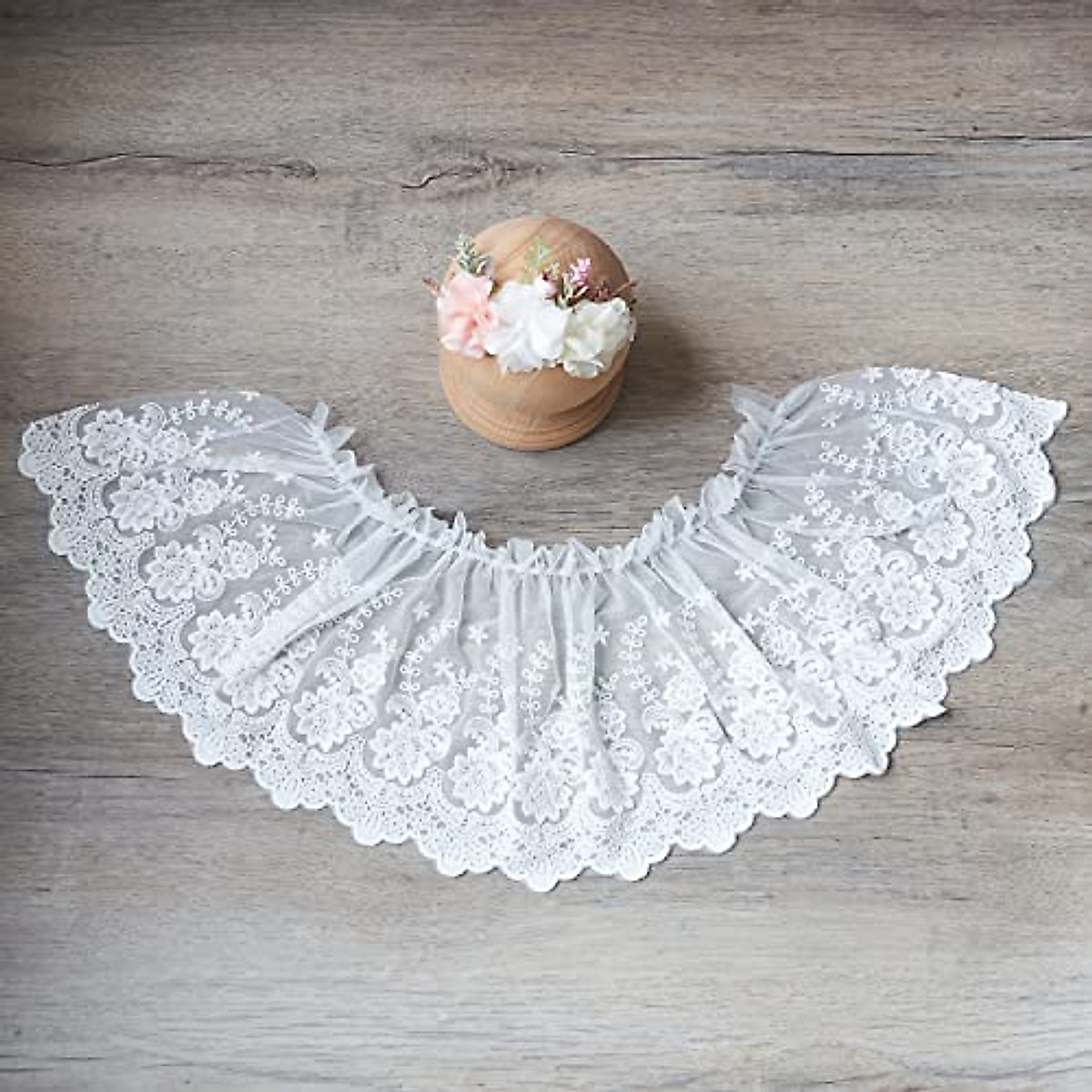 Zeroest Newborn Photography Outfits Girl Lace Romper Newborn Photography Props Rompers Baby Girls Skirt Photoshoot 3PCS (Peach-Long Sleeve)