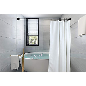 Utopia Alley Shower Hooks - Double Shower Curtain Rings for Bathroom - Rust Resistant Shower Curtain Hooks for Shower Curtain or Liner - Flat Double Shower Curtain Hooks - Set of 12, Matte Black