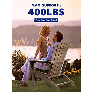 BRIOPAWS Adirondack-Chairs-Set of 2 | Wood Grain | Fire Pit Chair | Oversized | HDPE Plastic | Weather Resistant | for Deck Outdoor Poolside Campfire