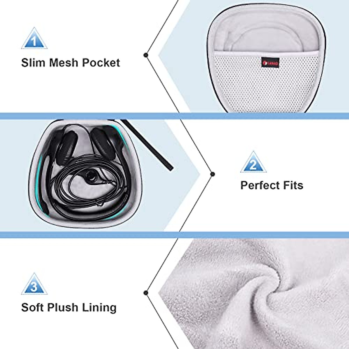 XANAD Hard Case for Logitech H390/ H430/ H570e Wired Headset Stereo Headphones with Noise Cancelling Mic Headphones - Tavel Storage Bag