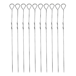 RvSky Garden kit Barbecue Skewer Flat Long Reusable Stainless Steel Kebab Sticks for Meat Vegetable Grilling 10pcs