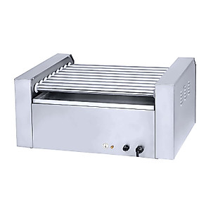 TREEYX Hot Dog Roller Warmers Grill Cooker Machine,Commercial 11 Non-Stick Rollers Bun Warmers Hot Dog Sausage Griller for Household