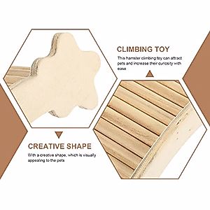 Ipetboom Hamster Climbing Ladder Rat Ladder Toys Hamster Cage Ladders Chinchilla Training Ladder Chinchilla Climbing Toy Hamster Ladder Hamster Toys Reptile Bridge Wood Ladder Toy