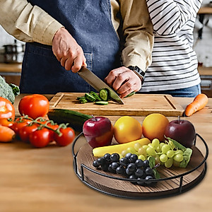 Lazy Susan Organizer, Othran Wood Lazy Susan for Table 13-inch Kitchen Organizer Lazy Susan Organizer for Cabinet Spice Fridge Pantry Countertop, 360 Degree Turntable