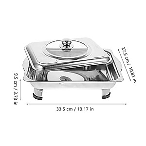 Healeved Snack Tray Chafing Dish Stainless Steel Buffet Chafer Tray Rectangular Buffet Stove Chaffing Servers Food Warmers for Parties Buffets Catering Chafing Dish Buffet Set