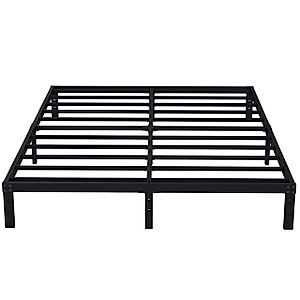 EMODA 10 Inch Full Size Bed Frame Heavy Duty Metal Platform No Box Spring Needed, Easy Assembly Noise Free, Black