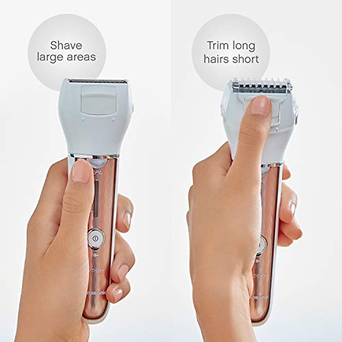 Panasonic, Cordless Shaver Epilator for Women with 5 Attachments Gentle WetDry Hair Removal for Legs Underarms Bikini Face ESEL7AP, White, 1 Count