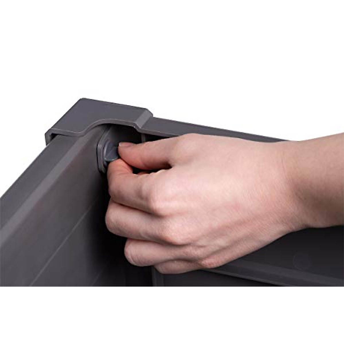 Nuvue Products 26021, 36" L x 15" W x 32" H, Polymer with Woodgrain Texture, Dark Gray Elevated Garden Box