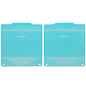 Cuisinart Reusable Food Storage Bags, 4 Pack Teal - Includes 2 Small and 2 Medium Bags