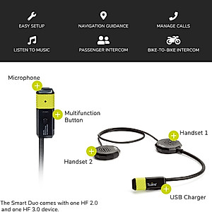 Twiins HF Smart Duo Bluetooth Motorcycle Helmet Communication Headset (HF2/HF3)