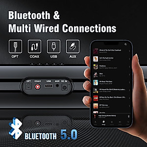 OFFSIR Sound Bar for TV, PC Desktop Speaker, Home Audio with Surround Sound System, TV Soundbar Speaker with Bluetooth 5.0/Optical/AUX/Coaxial for for Home Theater/Office/Gaming-50 Watts-3EQs