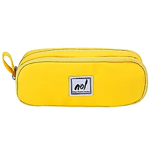 NOL Natural Organic Lifestyle Pencil Case Normal Size Pencil Purse Cosmetic Portable Bag for Office School (Yellow)