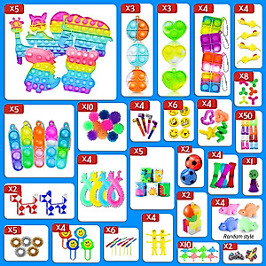 200 pcs Party Favors for Kids, Fidget Toys Pack, Stocking Stuffers, Easter Basket Stuffers, Birthday Gift Toys, Prize Box Toys, Treasure Box Birthday Party, Goodie Bag Stuffers, Carnival Prizes, Pinata Filler Stuffers Toys for Classroom, Assortment Party