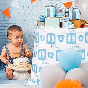 Yingzhao 2 Pcs 80 x 60 in Jumbo Bike Gift Bags Extra Large Baby Footprint Gift Bags Large Plastic Present Bags Birthday Gift Sack for Girl Boy Heavy Large Birthday Party Gifts Bags Baby Shower(Blue)