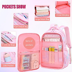 Vimivon Girls Backpack for Kids 6-8 Butterfly Backpacks for Girls 8-10 1st 2nd Grade Kindergarten Preschool Elementary School,Purple