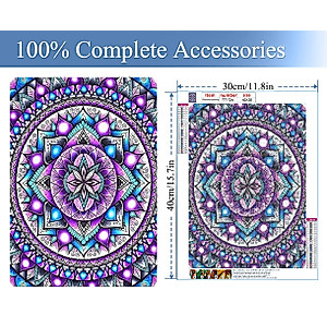 JFYHAB Mandala Diamond Painting Kits for Adults,5D Rhinestone Diamond Art Kits for Adults Kids Beginner,DIY Flowers Round Full Drill Diamond Painting Kit Arts Craft for Home Wall Decor 12X16inch