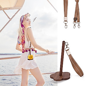 Wrist Yarn Holder with Crossbody Strap, Portable Yarn Spinner Solid Wood Yarn Storage Box Knitting Supplies Crochet Gifts for Craft Lovers