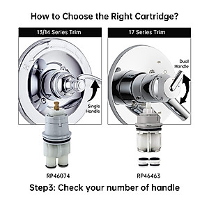 RP46074 Shower Cartridge Replacement for Delta 13/14 Series, Compatible with Delta MultiChoice Rough-in Valve and Single-Hanlde Trim Kit