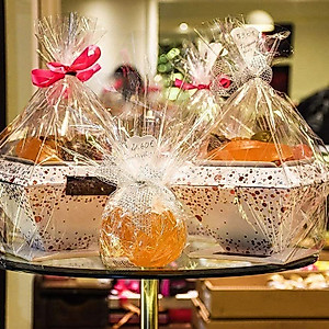 APQ Gusseted Plastic Bags 6" x 3" x 15", Pack of 100 Plastic Clear Gift Bags for Favors, Cookies, Candies, 2 Mil Thick Clear Poly Gusseted Bags with Open Top, Water-Resistant Clear Plastic Treat Bags