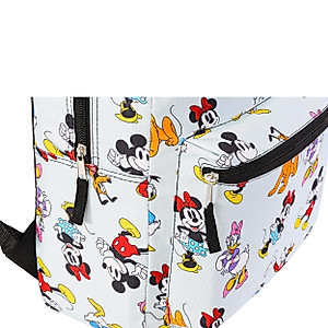 Disney Mickey Mouse Backpack with Lunch Box Bundle ~ Deluxe 16" All-Over Print Mickey School Bag with Insulated Lunch Bag, Pens, and Stickers (Mickey Mouse School Supplies)