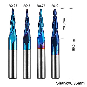 Genmitsu CNC Router Machine PROVerXL 4030 with GRBL Control + 4PCS 2-Flute Tapered Ball Nose Spiral End Mill (1/4’’ Shank)