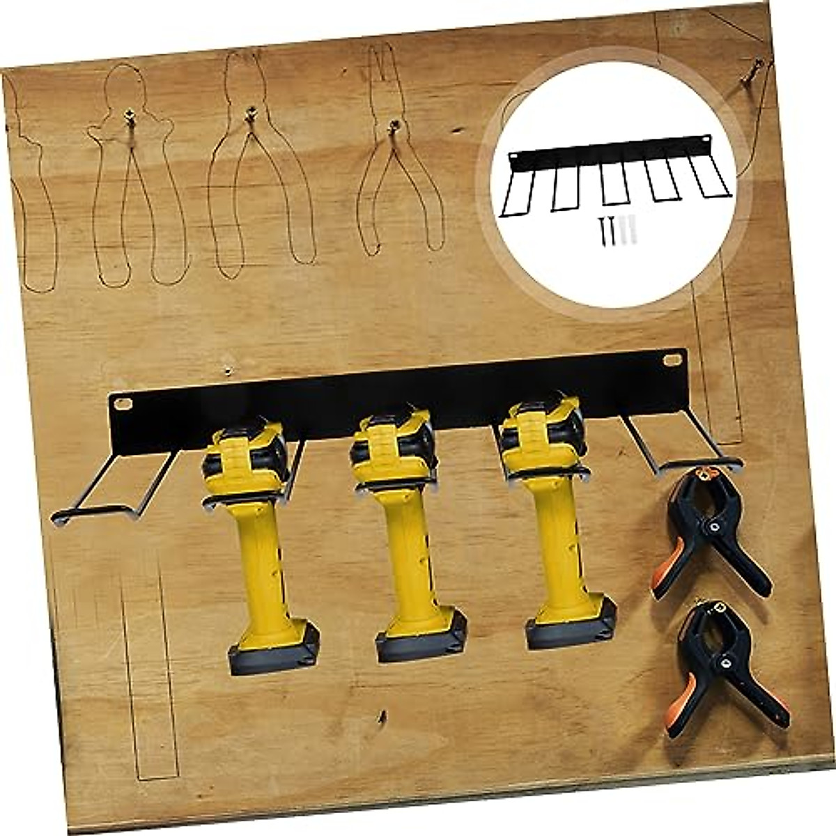 LABRIMP Power Tool Storage Rack Carbon Steel Electric Drill Holder Black Wall Hanging Rack Floating Tool Shelf
