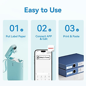 NIIMBOT D11 Label Maker Machine with Tape, Portable Bluetooth Thermal Label Printer Wireless Connection Rechargeable Labeler for Home Office Small Business Storage Organizing, Green