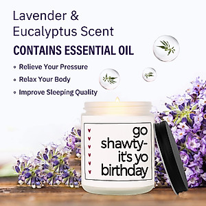 Petalsun Happy Birthday Candle, Birthday Candle for Women, Funny Birthday Gifts for Women, Birthday Gifts for Her, Handmade Lavender Natural Soy Wax Candle
